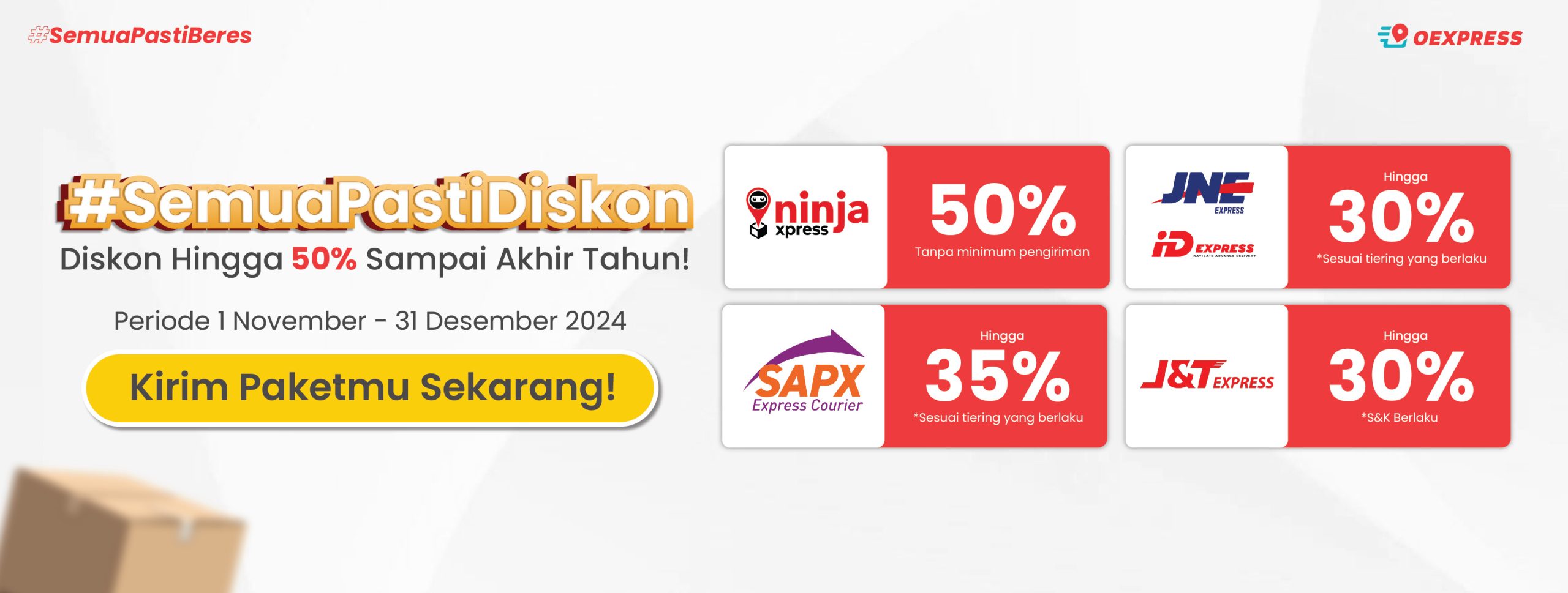 Diskon Pengiriman Hingga 50%, Yuk Ambil Promonya Disini! - OExpress